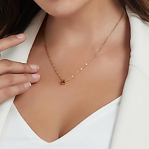TSDGB Tiny Initial Necklaces for Women, 18k Gold Plated Stainless Steel Letter A-Z Pendant Necklace Cute Gold Choker Small Personalized Dainty Initial Necklaces for Teen Girls