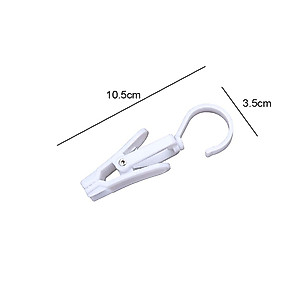 6 Pieces Laundry Hooks Clips Clothes Pins Rotating Laundry Hook Hanging Clips Plastic Fabric Chips Hanging Curtain Clips Tent Tarp Clips for Home Office Workshop Travel Outdoor Camp, White