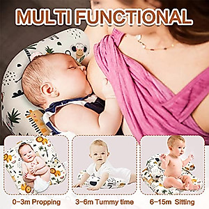 Dad-baby 4-in-1 Baby Lounger,Baby Seat,Tummy Time Pillow&Seated Support, Pillow Support for Newborn and Older Babies,Detachable Support Infant Floor Seat, Newborn Essentials & Baby Registry Search