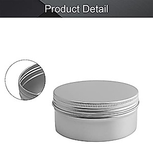Othmro 5oz Metal Round Tins Aluminum Tin Cans Jar Refillable Containers 150ml Tin Cans Tin Bottles Containers with Screw Lid for Lip Balm Crafts Cosmetic Candles Silver 83×38mm
