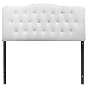Modway Annabel Tufted Button Faux Leather Upholstered Full Headboard in White