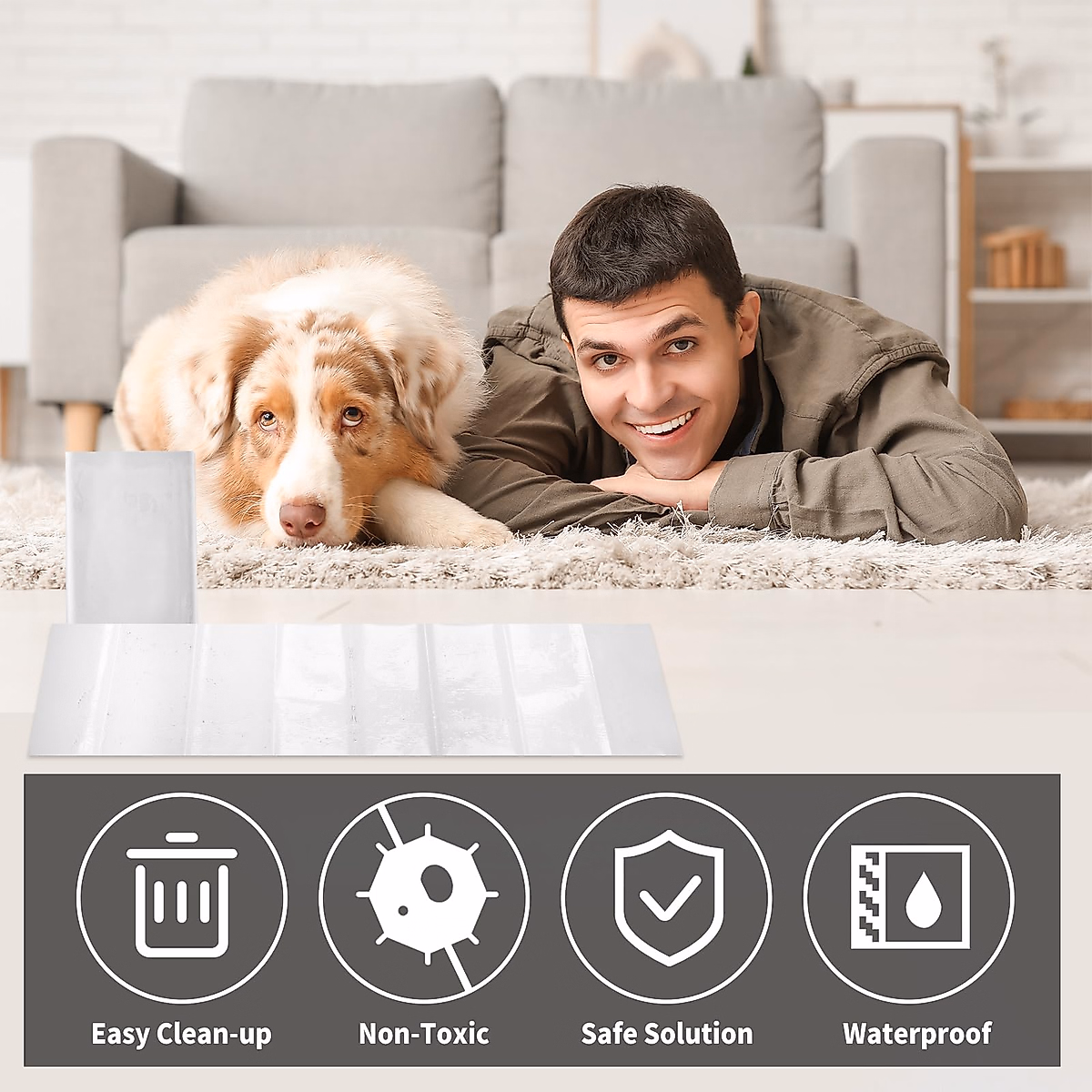 Qualirey 4 Pcs 47 Inch Ultra Large Sticky Mouse Glue Traps Sticky Rat Trap That Work for Rats Roaches Rodents Heavy Duty Pre Baited Mats Indoor Outdoor Catch Pest (White)