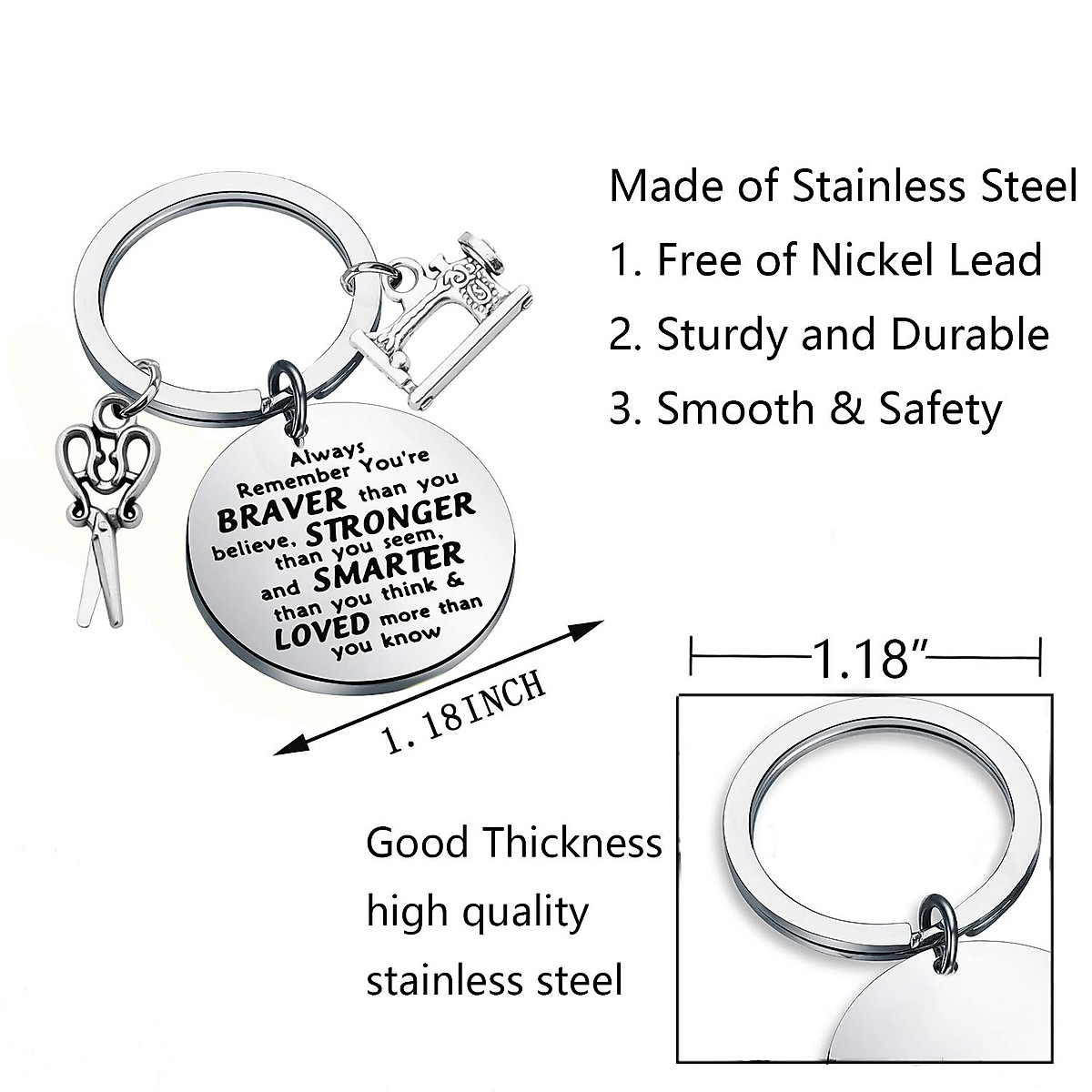 BNQL Dressmaker Gift Sewing Machine Charm Keychain Sewing Lover Gift Seamstress Gift Sewing Jewelry Gift for Costume Designer (keychain)