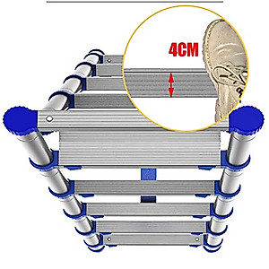 PENGJIE Folding Ladder Step Stool Telescopic Ladder 5 Step Folding Portable Aluminium Ladder A-Frame Multi-Purpose