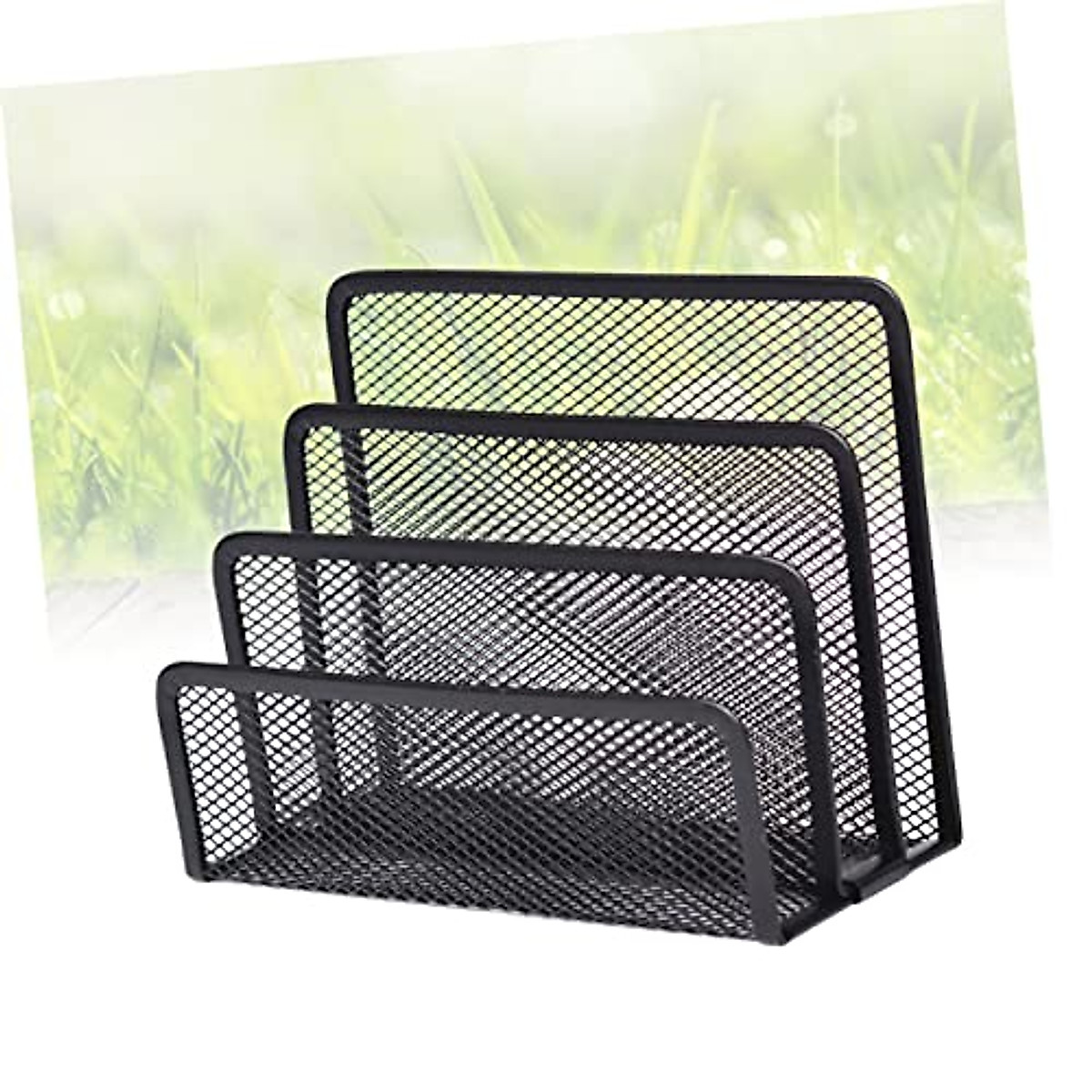 NUOBESTY School Metal Paper Holders Collection Folders Stacking Desktop Record Mail Folder Mesh Countertop Cell Duty Filing Desk Bill Organizer Holder Compartments Rack Letter Tray Home