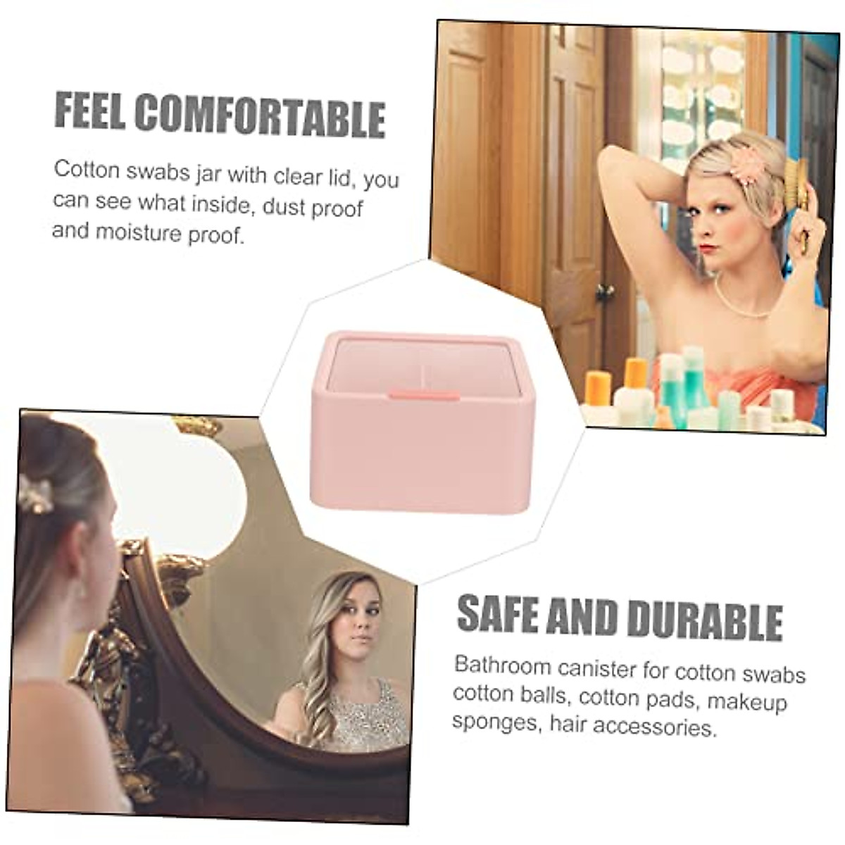 FOMIYES 2 Cotton Swab Plastic Box Organizing Box Cotton Swabs for Makeup Cotton Pad Dispenser Cotton Swab Canister Dispenser Case Apothecary Jar Organizer Storage Box Cotton Swabs Box