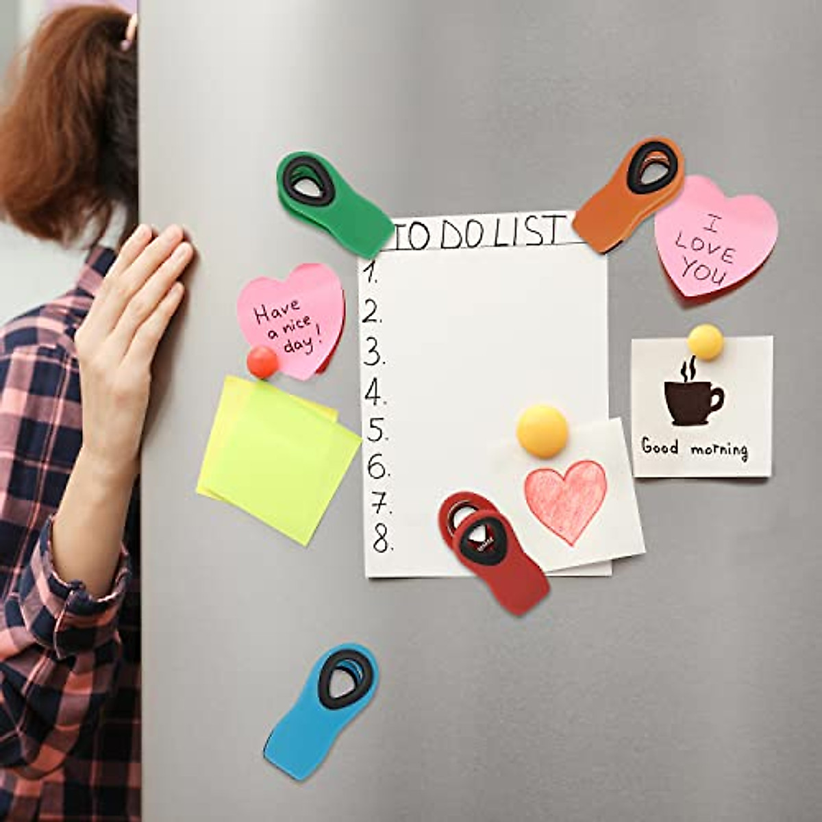 TACGEA Bag Clips with Magnet, Chip Clips - 12 PCS Magnetic Bag Clips for Food Storage with Air Tight Seal