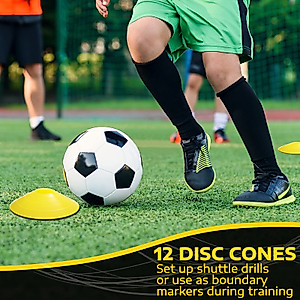 A11N Speed & Agility Training Combo Set - Includes 4 Adjustable Agility Hurdles, Quick Ladder, Speed Chute, & 12 Cones - Training for Speed, Agility, and Quickness