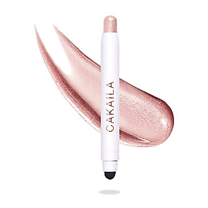 Go Ho Shimmer Cream-to-Powder Eyeshadow Stick,2 in 1 Eyeshadow Pencil Crayon Eye Brightener Stick,Smooth Easy To Color Waterproof,08 Pink White Shimmer