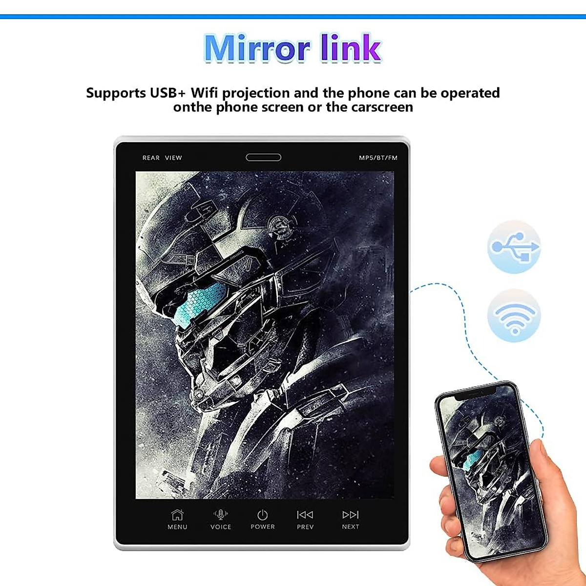 2G 32G Double Din Car Stereo Android Car Radio Touch Screen with Bluetooth, Rimoody 9.5'' Vertical Screen Car Radio with GPS Navigation WiFi FM iOS/Android Mirror Link USB Split Screen + Backup Camera