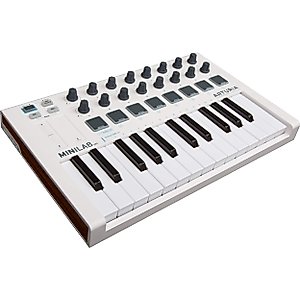 Arturia - MiniLab MkII - Portable MIDI Controller for Music Production, with All-in-One Software Package - 25 Keys, 8 Multi-Color Pads