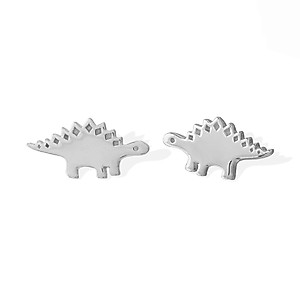 Boma Jewelry Sterling Silver Stegosaurus Dinosaur Stud Earrings