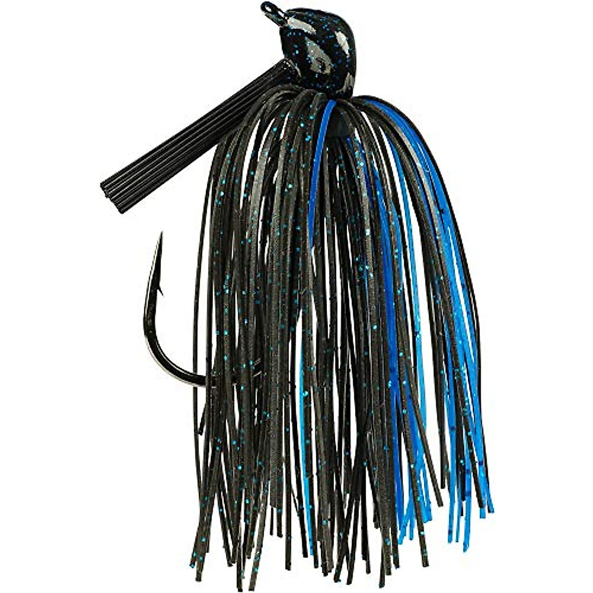 Strike King (TGSKJ38-2) Tour Grade Skipping Jig Fishing Lure, 2 - Black/Blue, 3/8 oz, Customized Flat-Sided Head for Smoother Skipping