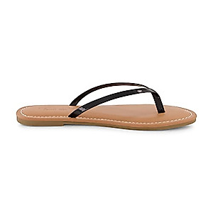 CUSHIONAIRE Cora Flip Flops for Women | Vacation Beach Essentials | Casual Women Footwear Sandals | BLACK 8