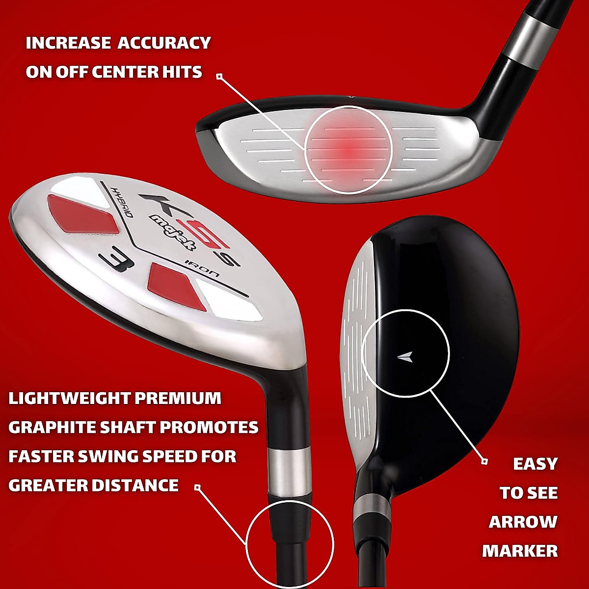 Majek Golf Senior Lady #3 Hybrid Lady Flex Right Handed New Utility L Flex Club