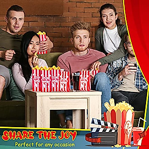 Sherr 500 Pcs Paper Popcorn Bags Disposable Popcorn Bags Individual Servings 1 oz Red and White Paper Bags Popcorn Machine Accessories Small Popcorn Bag for Movie Nights, Concessions, Birthday Party