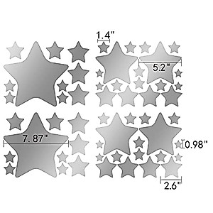 56 PCS Metallic Silver Star Stickers Floor Decal Stickers Wall Stickers Party Decoration Bridal Shower Home Engagement…