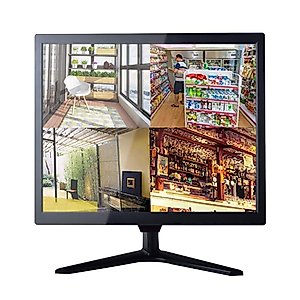 Cocar Security Monitor, 17 inch Security Monitor Screen, LCD CCTV Display for Home Security Systems Surveillance Camera STB PC, 1280x1024 Vesa Wall Mount Built-in Speaker, BNC/VGA/HDMI/Audio in Out