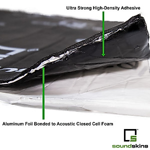 SoundSkins SSK-SSPRO-1 Car Sound Deadening Material - 180mil/4.5mm Triple Layer - 11 sqft. - Reduce Vibrations, Insulate Heat, and Minimize Resonance