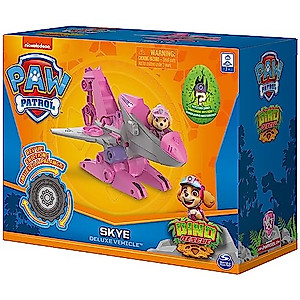 PAW Patrol, Dino Rescue Skye’s Deluxe Rev Up Vehicle with Mystery Dinosaur Figure
