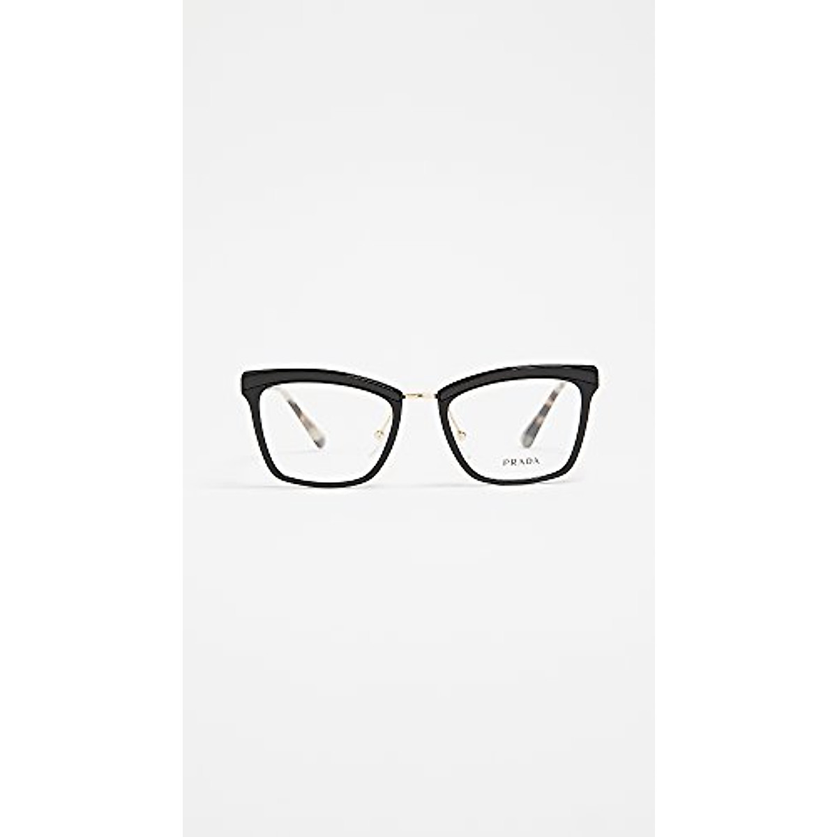 Prada Women's Square Glasses, Black/Clear, One Size