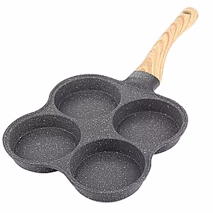Multi Egg Frying Pan, 4 Hole Omelet Pan Non Stick Frying Pans Breakfast Pancake Maker for Induction Cooker Gas Stove