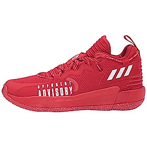 adidas Unisex Dame 7 Extply Basketball Shoe, Scarlet/White/Silver Metallic, 8 US Men