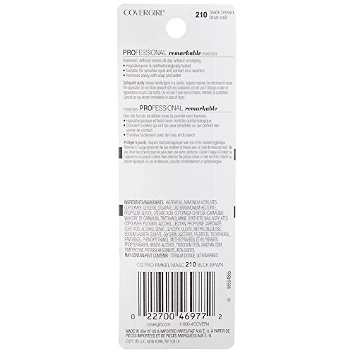 COVERGIRL Professional & Remarkable Mascara Black Brown, Long Lasting, 0.3 Fl Oz, Smudge-Proof Mascara, Voluminous Mascara, Lengthening Mascara, Resists Swipes and Smears, Darkens and Defines All Day