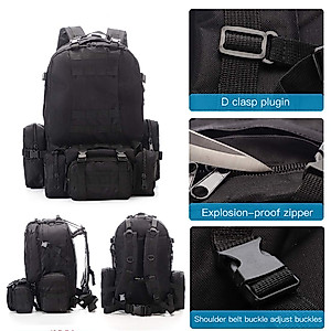 WintMing Military Tactical Backpack 45+10L Army 3 Day Assault Pack Molle Camping Hiking Rucksack Traveling Daypack