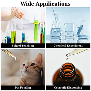 6Pcs Glass Pipettes Dropper, 1ml 2ml 3ml 5ml 10ml Graduated Liquid Dropper, with Rubber Bulb and Cleaning Brush, Transfer Pipettes for Essential Oil