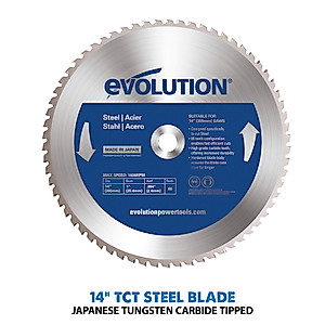 Evolution S355CPSL – Heavy Duty 14 Inch Metal Cutting Chop Saw W/ 14 Inch Carbide-Tipped Blade | Dry Cut Saw | Miter Saw 45° | Chop Saw For Cutting Metal – Accurate. Powerful. Reliable