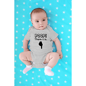 CBTwear Poop! There It Is Baby Bodysuit Funny Infant Boy Girl Outfit Cute Unisex Comfy Humor Romper (6 Months, Heather Grey)