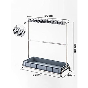 MBETA Mop Hook Removable Broom mop Rack Floor Type mop Rack Storage Device Stainless Steel mop Stand mop Rack