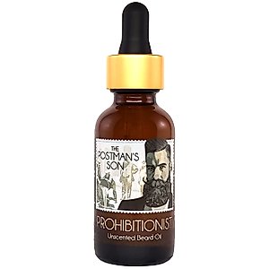 The Postman's Son - PROHIBITIONIST - Unscented Beard Oil - 1 fl oz