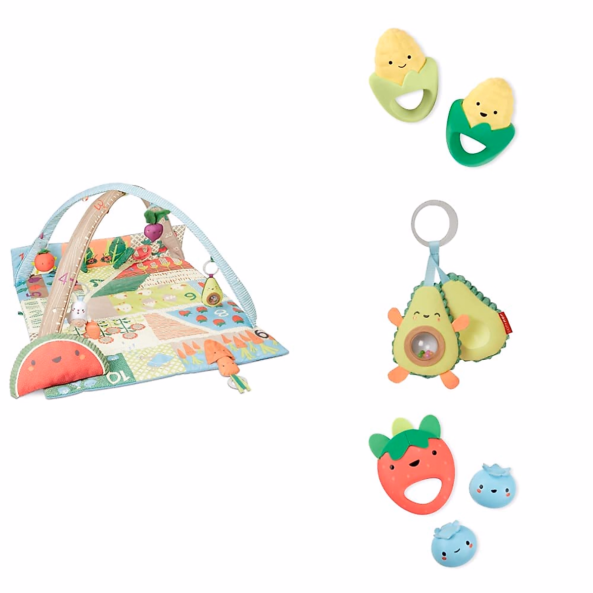 Skip Hop Activity Play Gym and Infant Rattle Toy Gift Set, Farmstand
