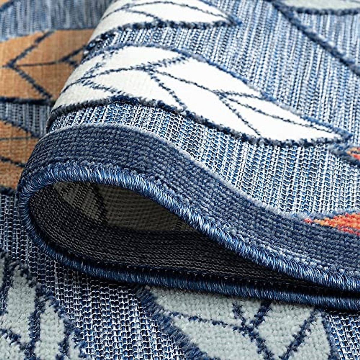 Water Resistant Modern 8x10 Indoor Outdoor Patio Rug | Floral Outdoor Rugs for Patios, Deck, Porch, Entryway | Outside Area Rug | 7'7'' x 10'3''