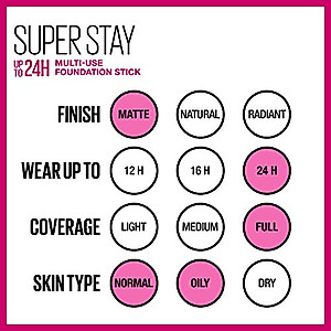 Maybelline New York Super Stay Foundation Stick for Normal To Oily Skin, Deep Bronze, 0.25 Ounce