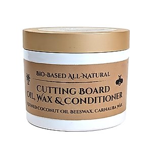 Wood Cutting Board Oil, Wax, and Conditioner. A Food-Grade Mineral Oil Alternative. Refined Coconut Oil (MCT), Beeswax, and Carnauba Wax. The Perfect Blend For Cutting Boards and Butcher Blocks. 5oz.