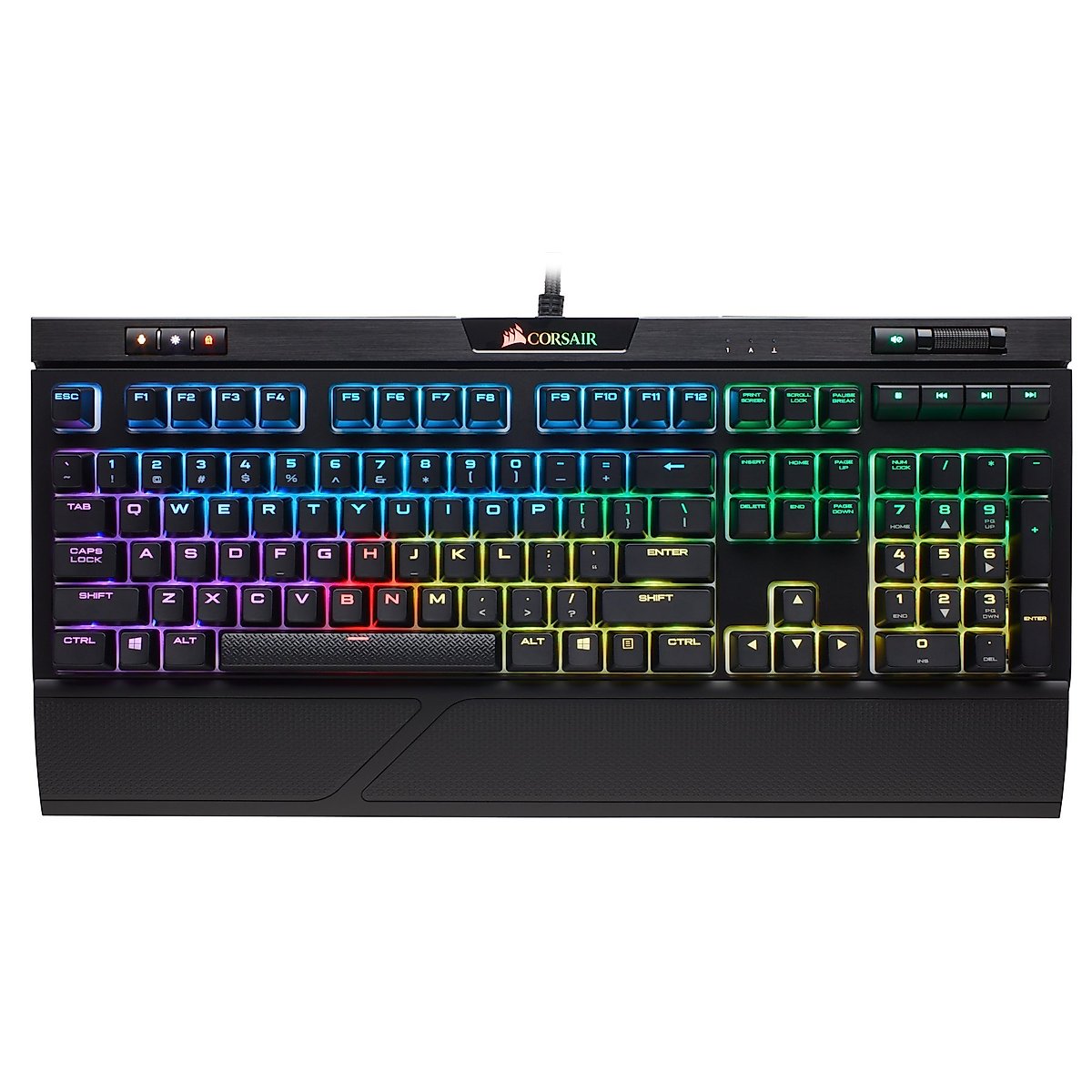 CORSAIR STRAFE RGB MK.2 Mechanical Gaming Keyboard - USB Passthrough - Linear and Quiet - Cherry MX Red Switch - RGB LED Backlit-17.6 x 6.61 x 1.57 inches