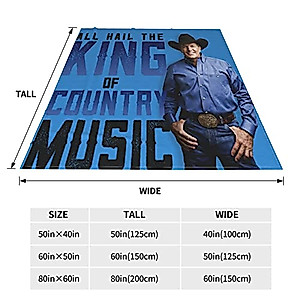 80"x60" Durable George or Strait Warm Flannel Blanket Soft Fleece Blanket Fleece Throw Quilt Summer Quilt