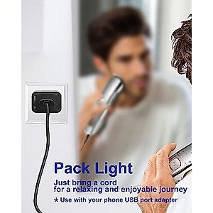 uijino USB Charging Cable Compatible with Ufree Beard Trimmer, 5V Charger for Ufree Electric Hair Trimmer U-1176 Hair Cutting Kits Body Shaver Hair Clippers Razor, 2 Cleaning Brush, 3.3ft Power Cord