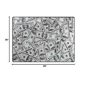 ALAZA Funny Dollar Money Area Rug Rugs for Living Room Bedroom 7' x 5'