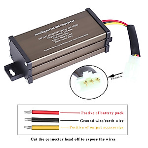 Pro Chaser DC-DC 120V 108V 96V 84V 72V 60V 48V Volt Voltage to 12V Step Down Voltage Reducer Regulator 180W 15A for Scooters & Bicycles Golf Cart