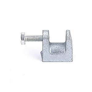 QWORK Beam Clamp, 10 Pcs 3/8" Zinc Plated Iron Safety Beam Clamp, 13/16" Jaw Opening