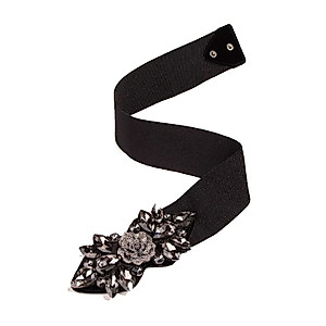 Elastic Casual Flower Dress Belt Slight Stretch