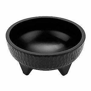 G.E.T. MOJ-801-BK-EC 4 oz. 4" Black Break Resistant Round Molcajete Bowl (Pack of 12)