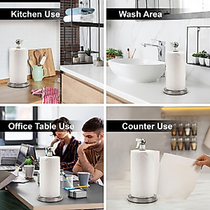 Everyday Solutions Spray Bottle Paper Towel Holder - Space Saving Countertop Paper Towel Roll Holder w/ Hidden Removable 7oz Spray Bottle - Rust-Resistant Stainless Steel & Reusable Heavy Duty Plastic