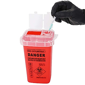 Sharps Disposal Container,5 Pack 1 Quart Needle Disposal Container
