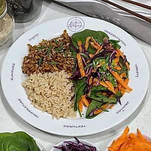 Portion Perfection PORCELAIN Weight Loss Plate for Women & Men | 2 Weightloss Serving Sizes on all 10 inch Adult Portion Control Plates, Ideal Weight Loss Products For Diabetes & Healthier Diets |