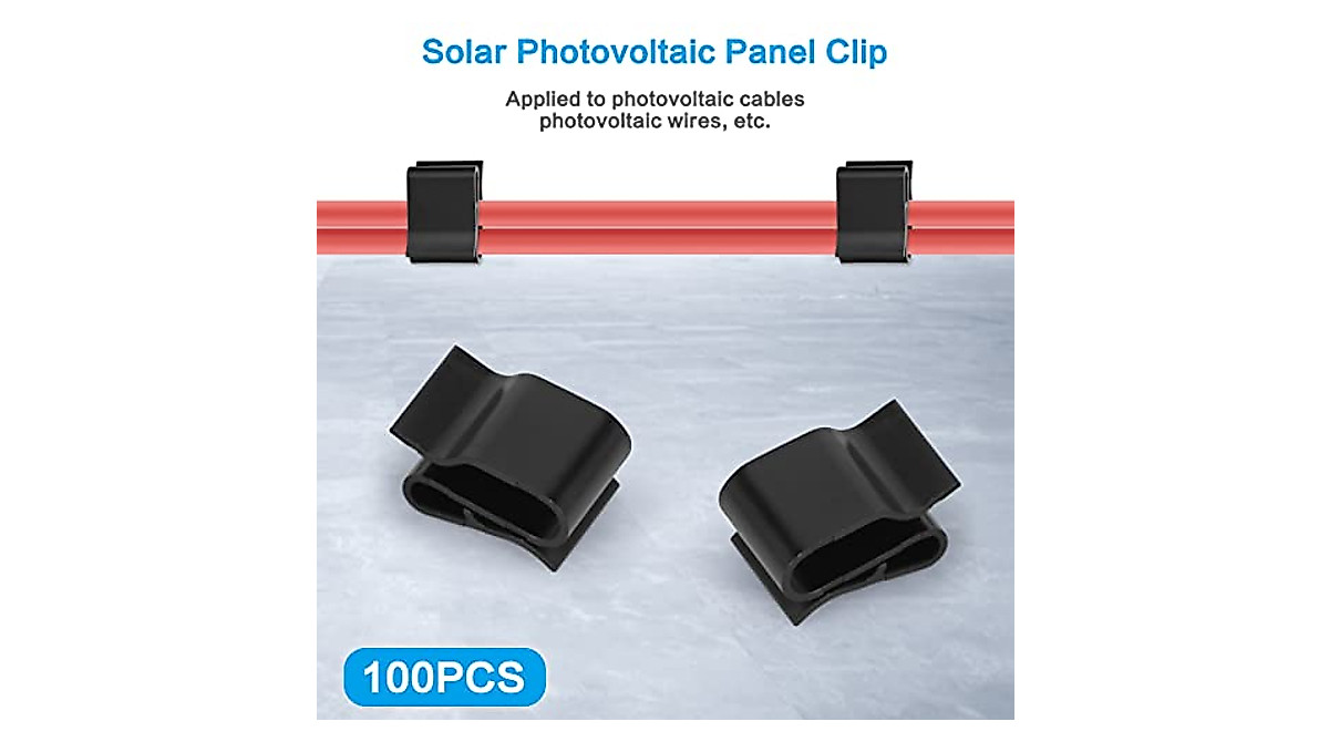 Nikou 100 pcs Solar Panel Wire Clips for PV Cable Clamping